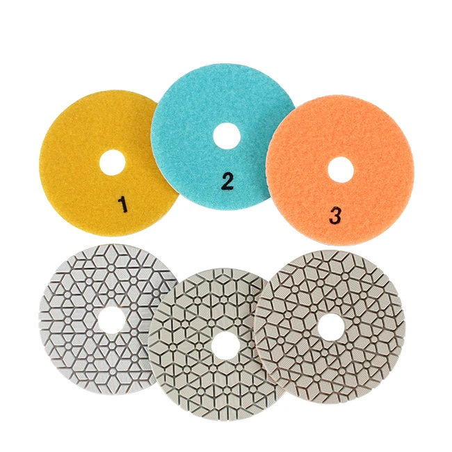 100mm 3 Step Stone Diamond Polishing Pads for Marble Granite Quartz ...
