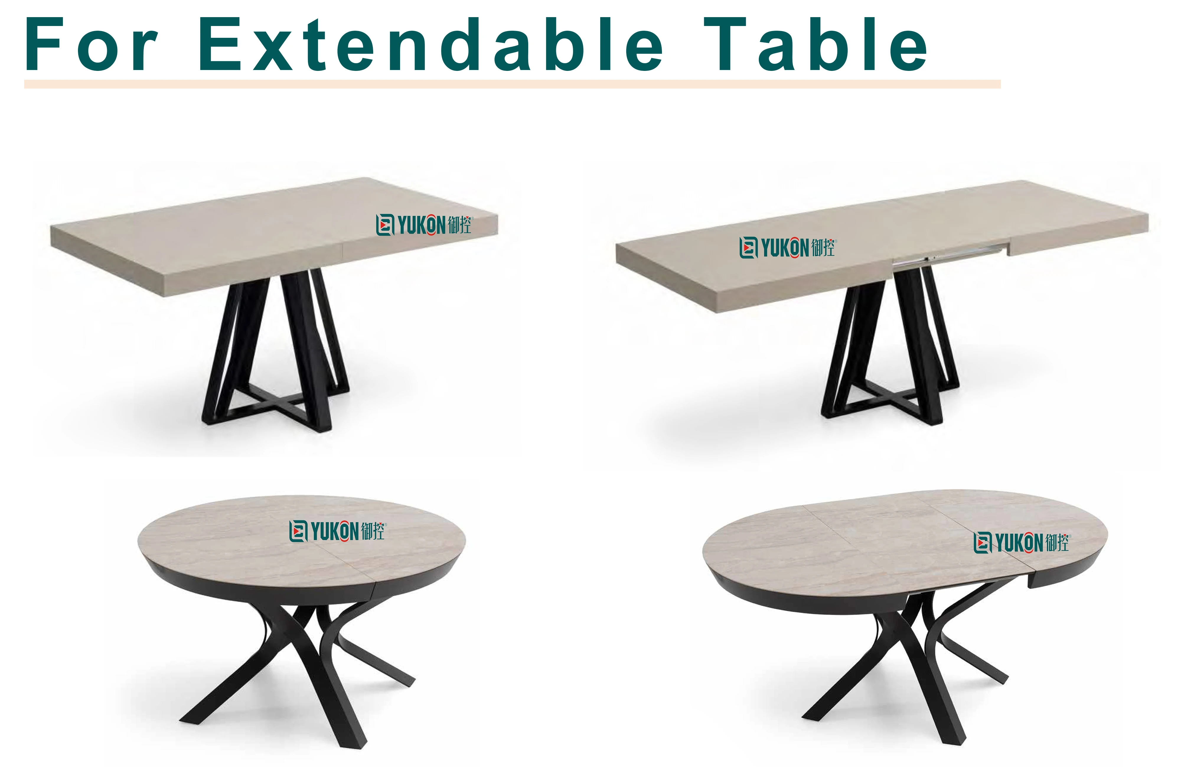 Large Open Synchronous Extension Dining Table Slide