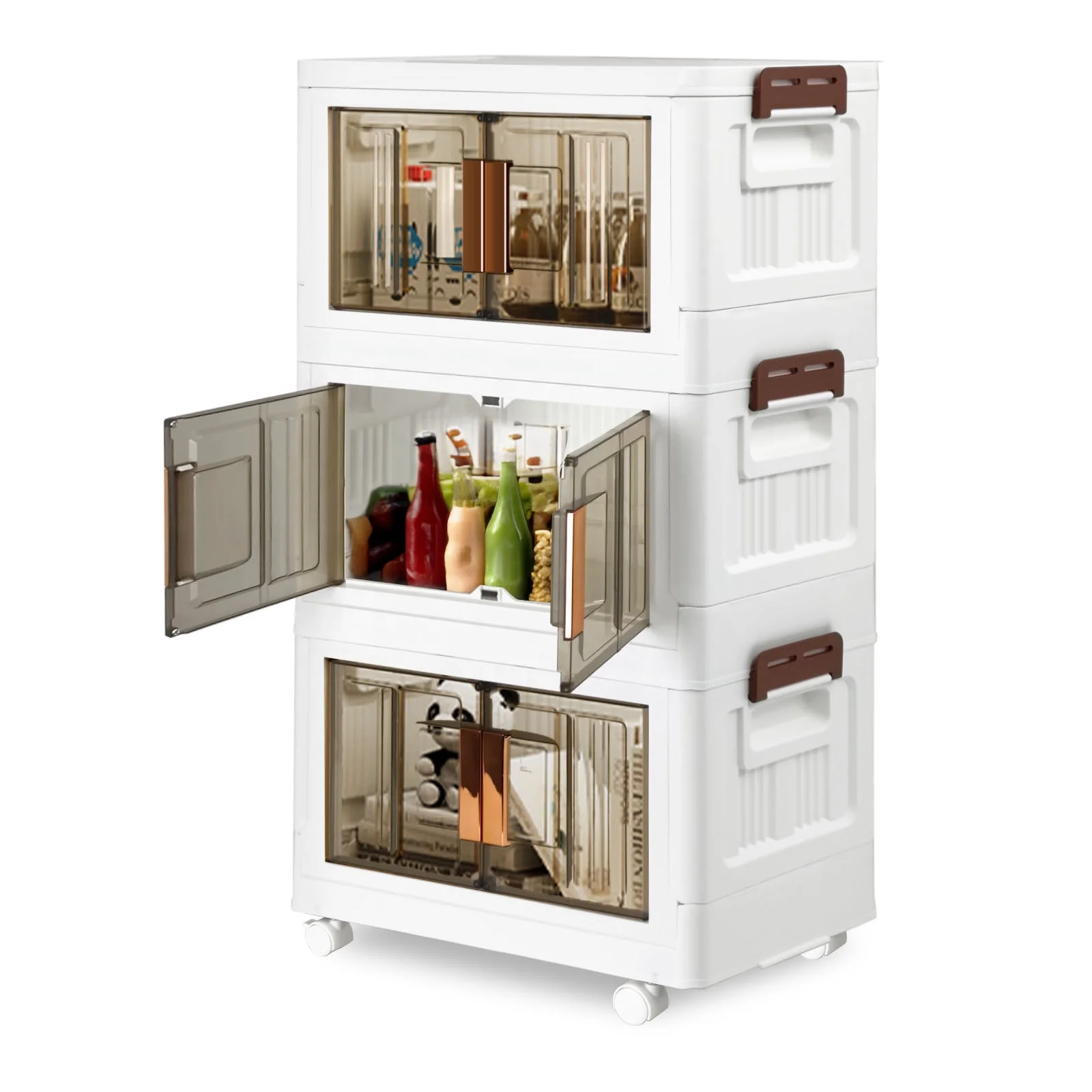 Wholesale Foldable Double Door Open PP Plastic Storage Box Bins Food ...