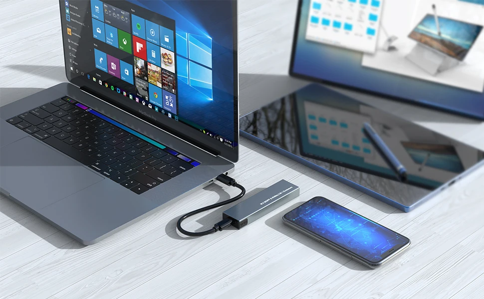 Aluminum Dual Protocol Gen 2 USB 3.1 M.2 SSD Adapter