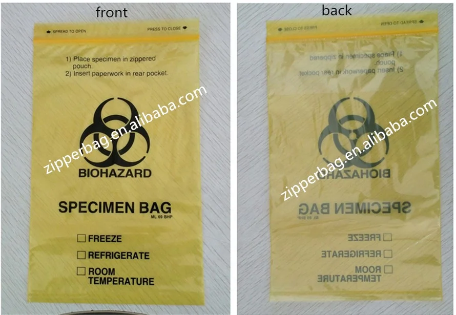 Customized Biohazard Specimen Zip Lock Bag Resealable Specimen Bag for ...