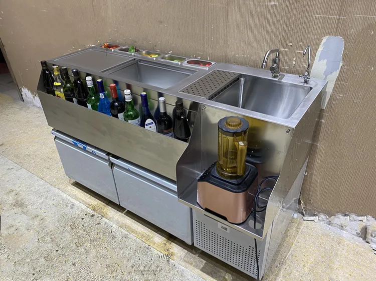 Stainless Steel Portable Bar Bartender Station Cocktail Bar Station ...