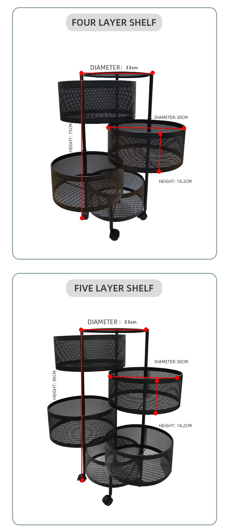360 Degree Rotating Shelf - Efficient Fruit & Veg Storage