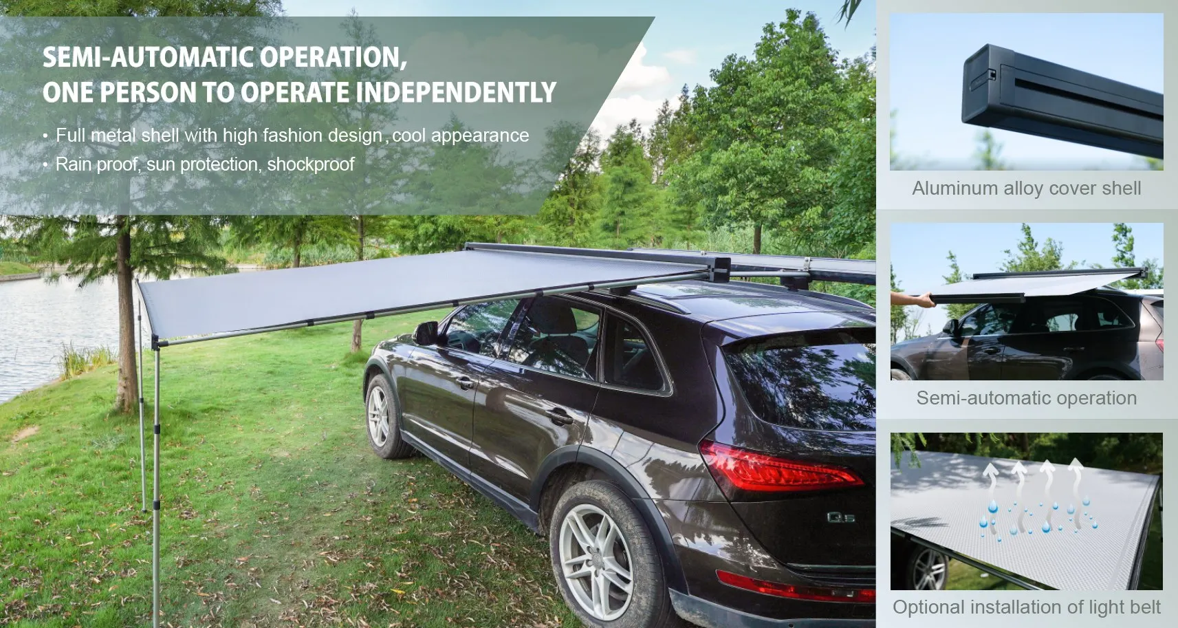 Wareda Aluminum Case Semi-Automatic Outdoor Offroad Awning