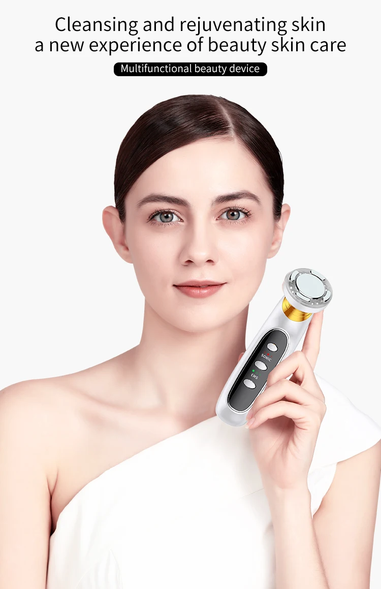 Ems Facial Ultrasound High Frequency Vibrating Red Light Electric Cold ...