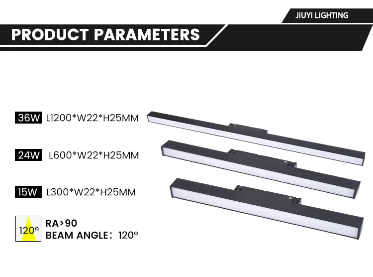 Linear Magnetic Led Track Surface Mounted Black White Commercial Linear ...