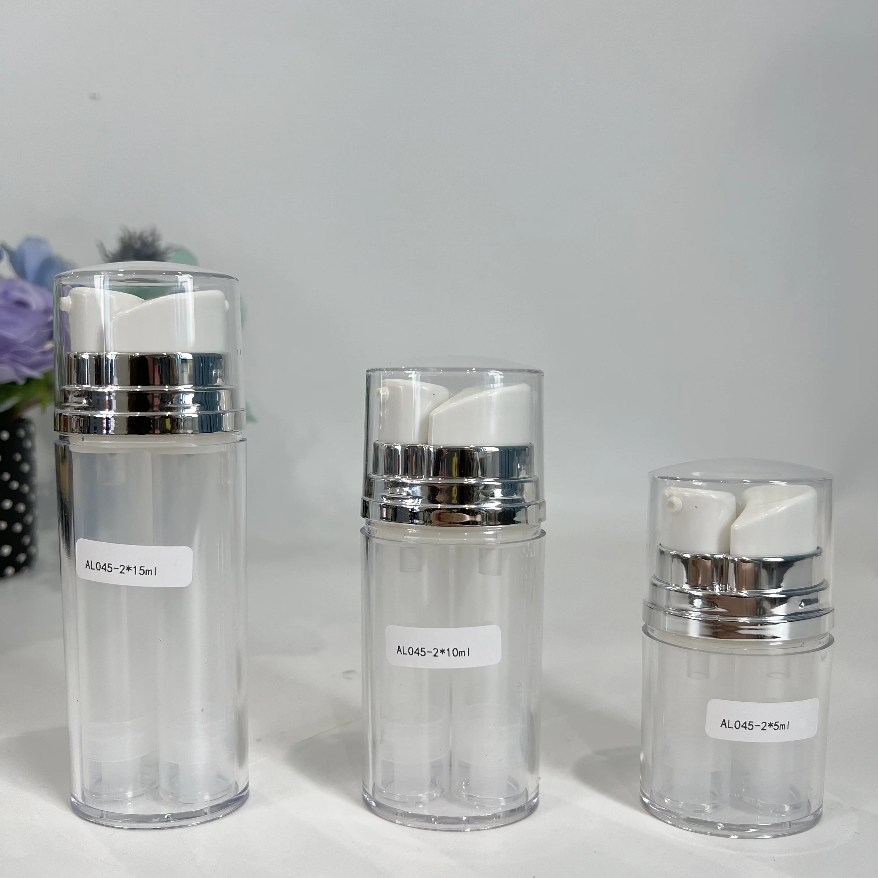 Luxury Dual Chamber Tube Acrylic Airless Bottle Pump Plastic Bottle ...