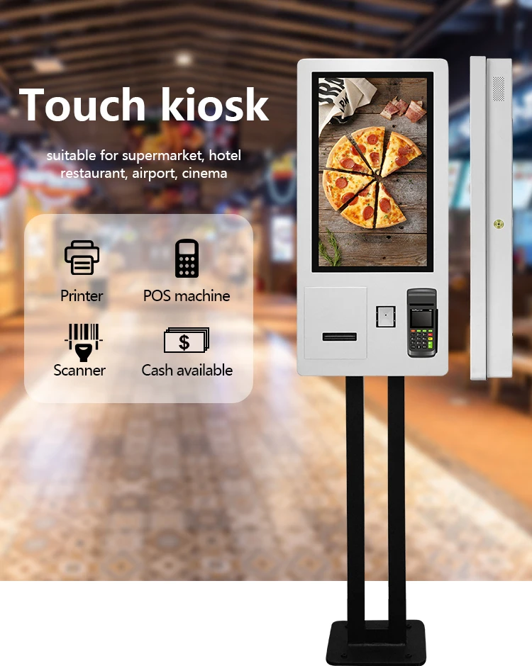 24 Inch Wallmount Food Auto Self Order Service Terminal Self-payment ...