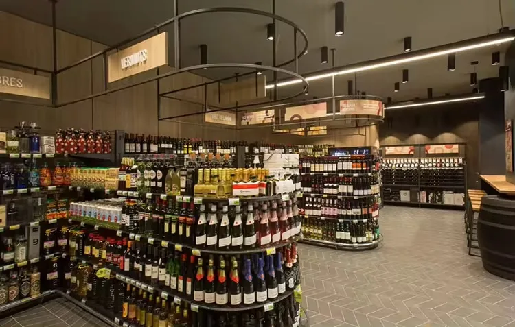 Liquor Store Interior Design Wine Displaying Rack Liquor Store Metal ...