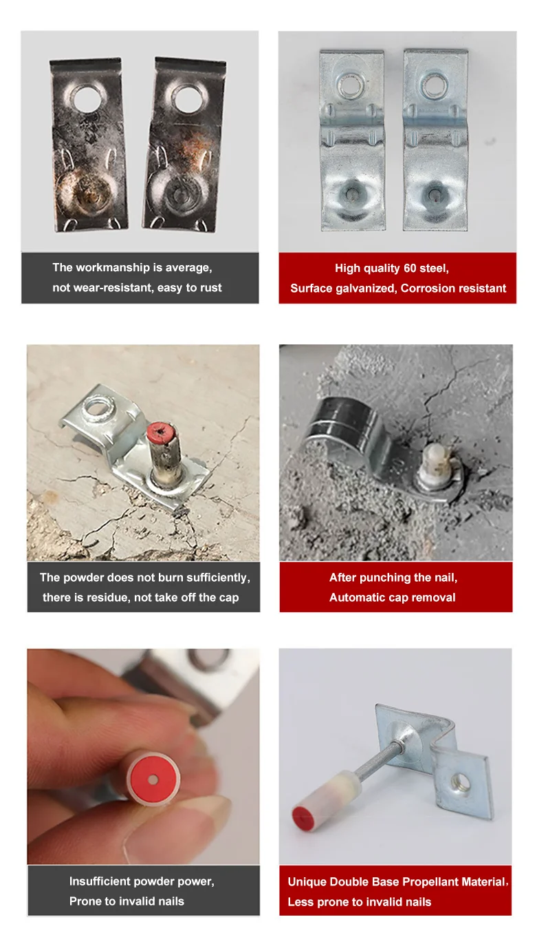 M6 M8 M10 Nitrocellulose Power Actuated Powered Pins For Ceiling Nail ...