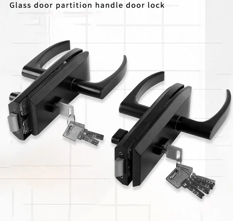 Commercial Frameless Glass Door Locks Hook Lock With Knob 8-12mm Glass ...