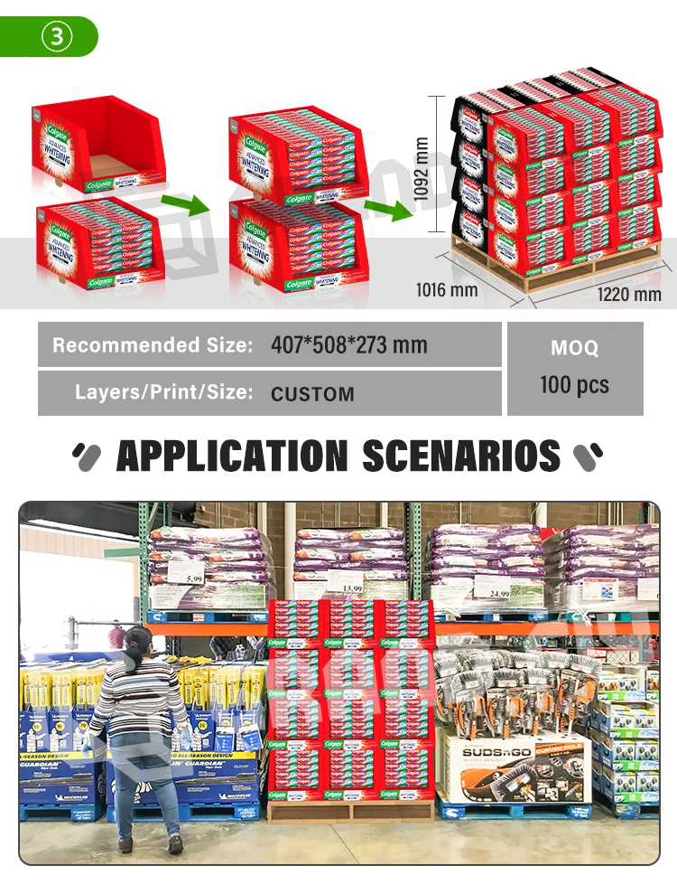 Custom Cardboard Stackable Pdq Tray Pallet Display Box