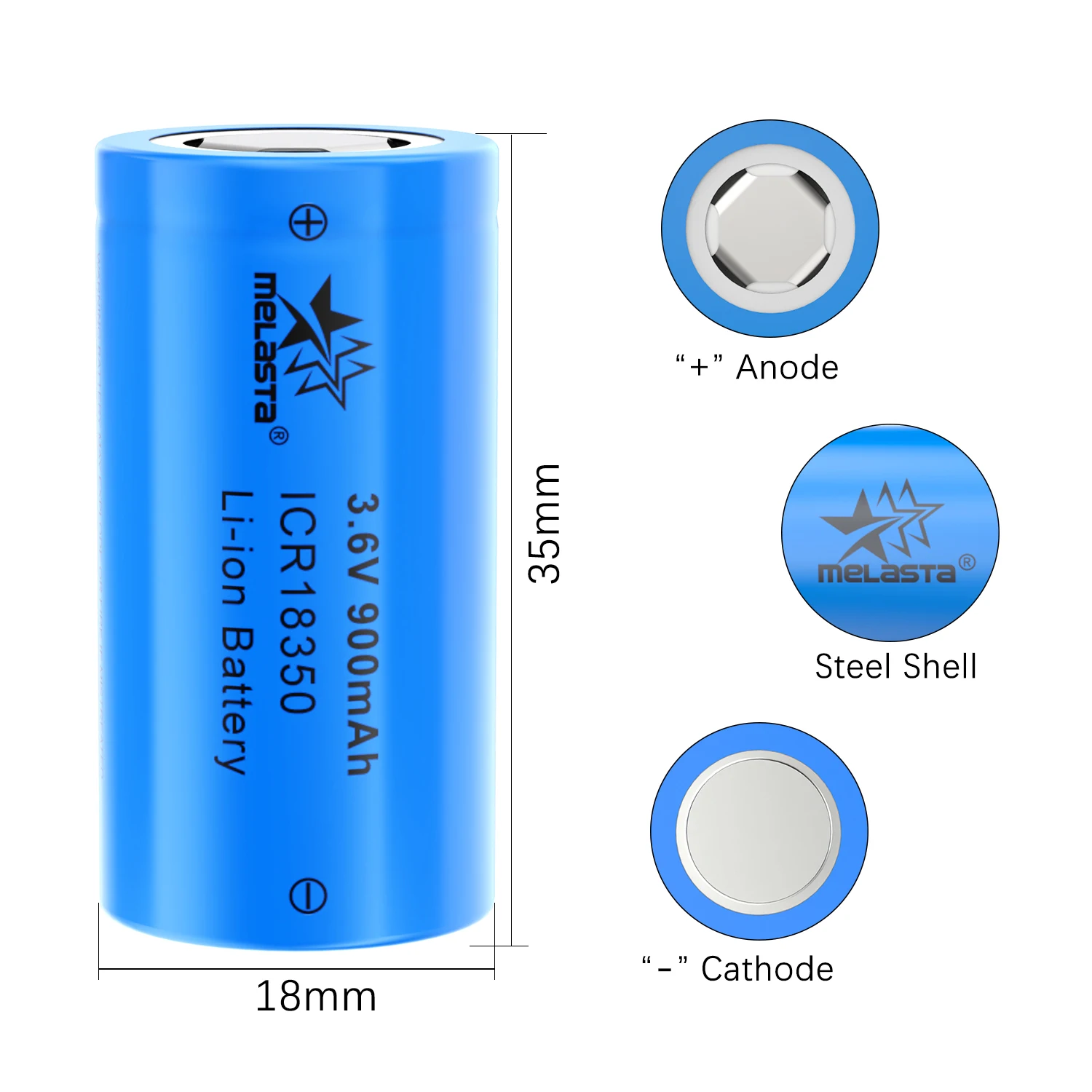 Saft 3.6v 900mah Rechargeable Cylindrical Battery - 18350