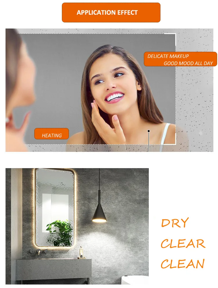 PET Carbon Film Heated Mirror Defogger - 2 Year Warranty