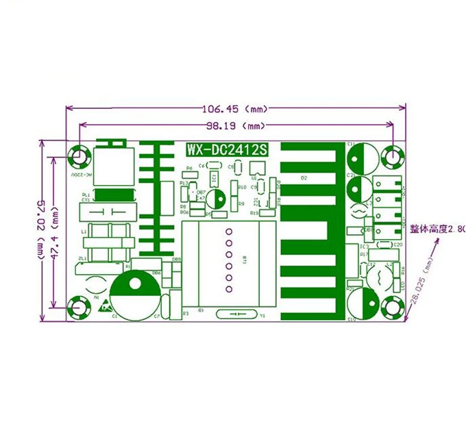 WX-DC2412S Power Supply Module - 24V 4A & 5V 1A Dual Output