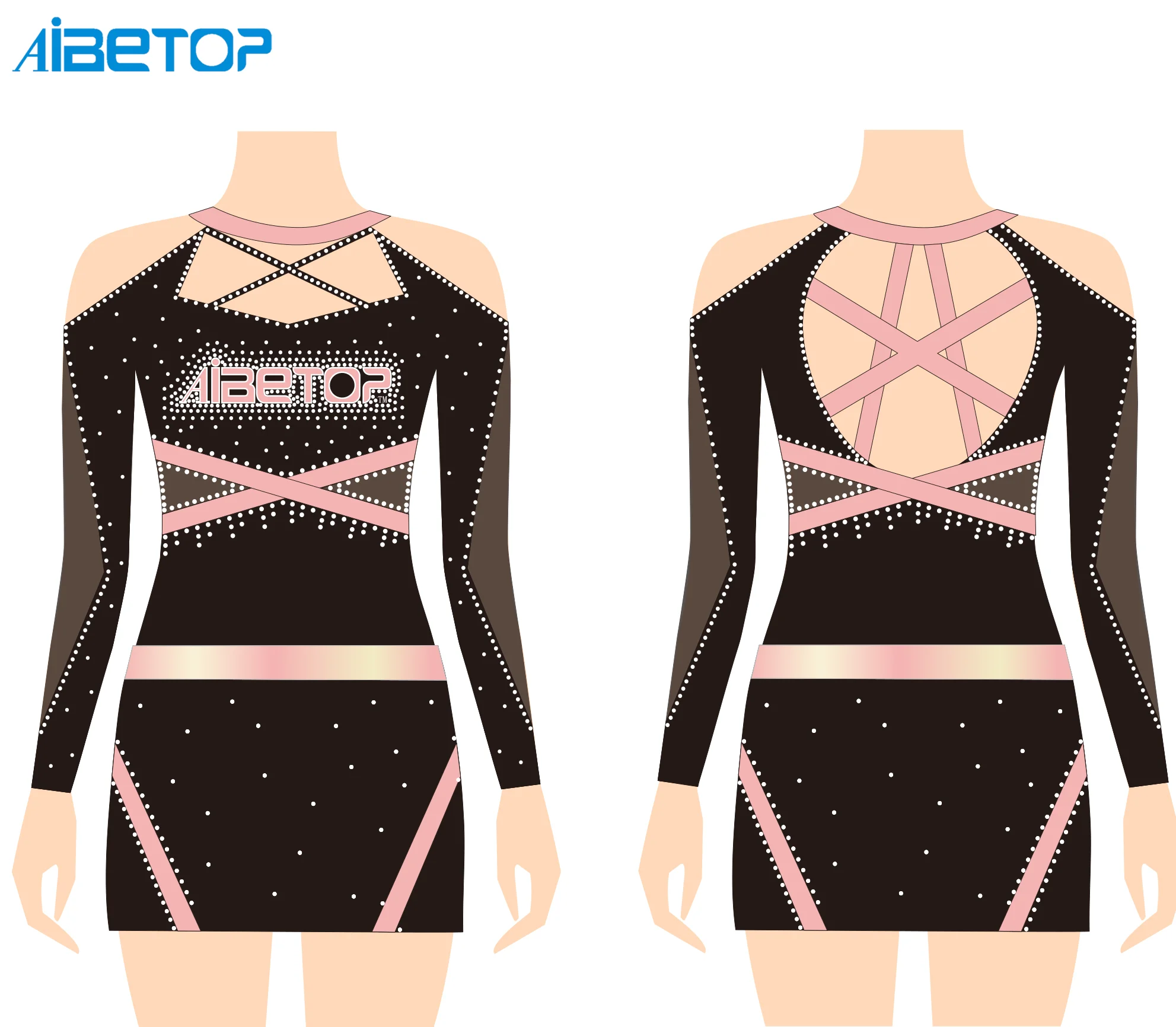 Rhinestone Cheerleader Wear Custom Cheerleading Uniforms Allstar ...