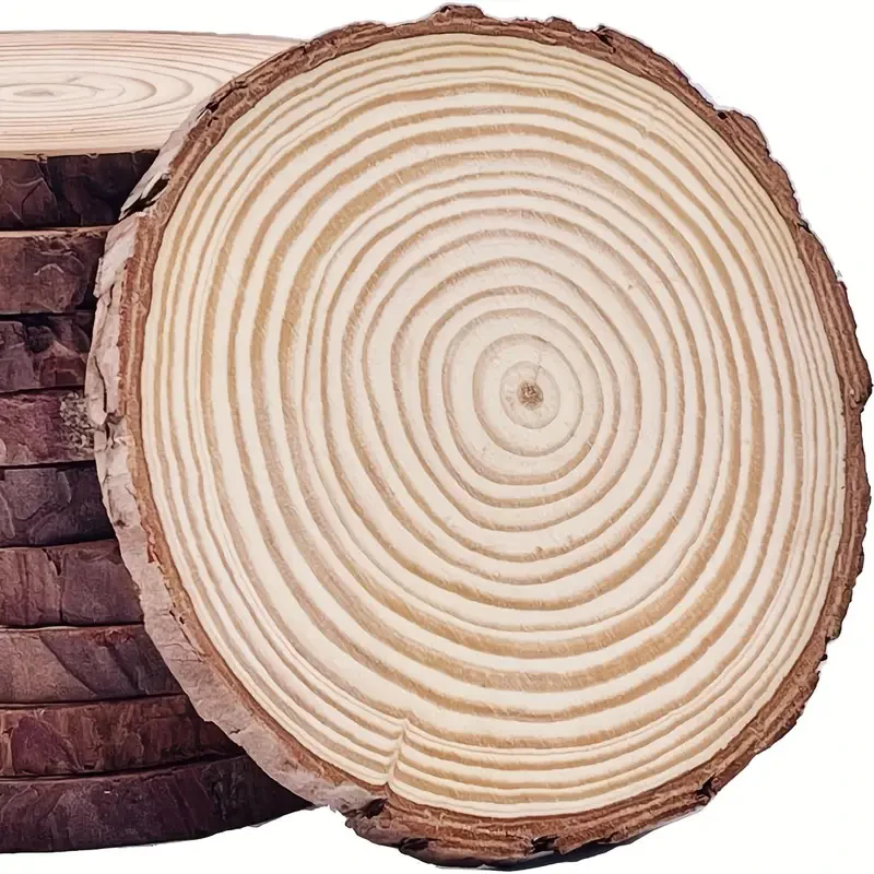 Natural Unfinished Rustic Wood Slices Round Unfinished Wood Decoration ...