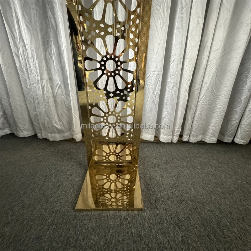 Luxury Giant Stage Metal Golden Stainless Steel Wedding Backdrop Gold ...
