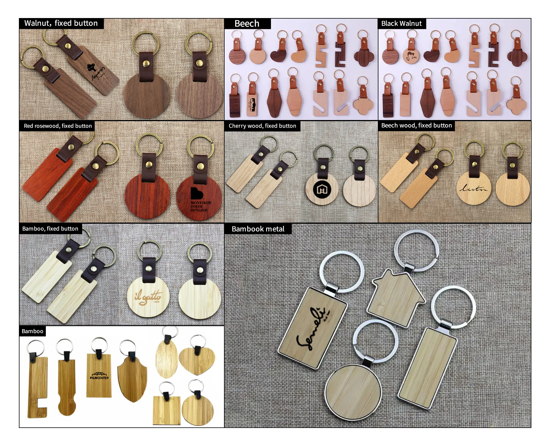 Laser Engraving Blank Keychain - Durable Wood Keychain