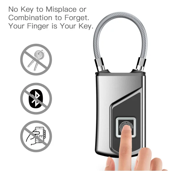 Electric Smart Padlock Fingerprint Smart Lock Small Luggage Mini ...