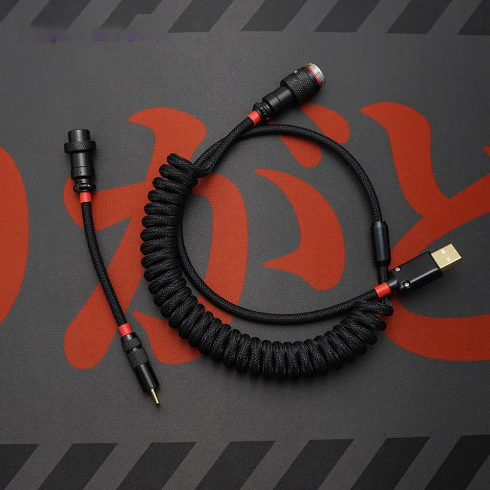 Oem Custom Usb Type C Paracord Gx12 Tab Coil Coiled Mechanical Keyboard ...