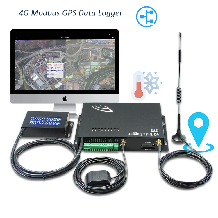 Data Ploads Modbus and GPS Data Via 4G Mobile Network Pulse Counter ...
