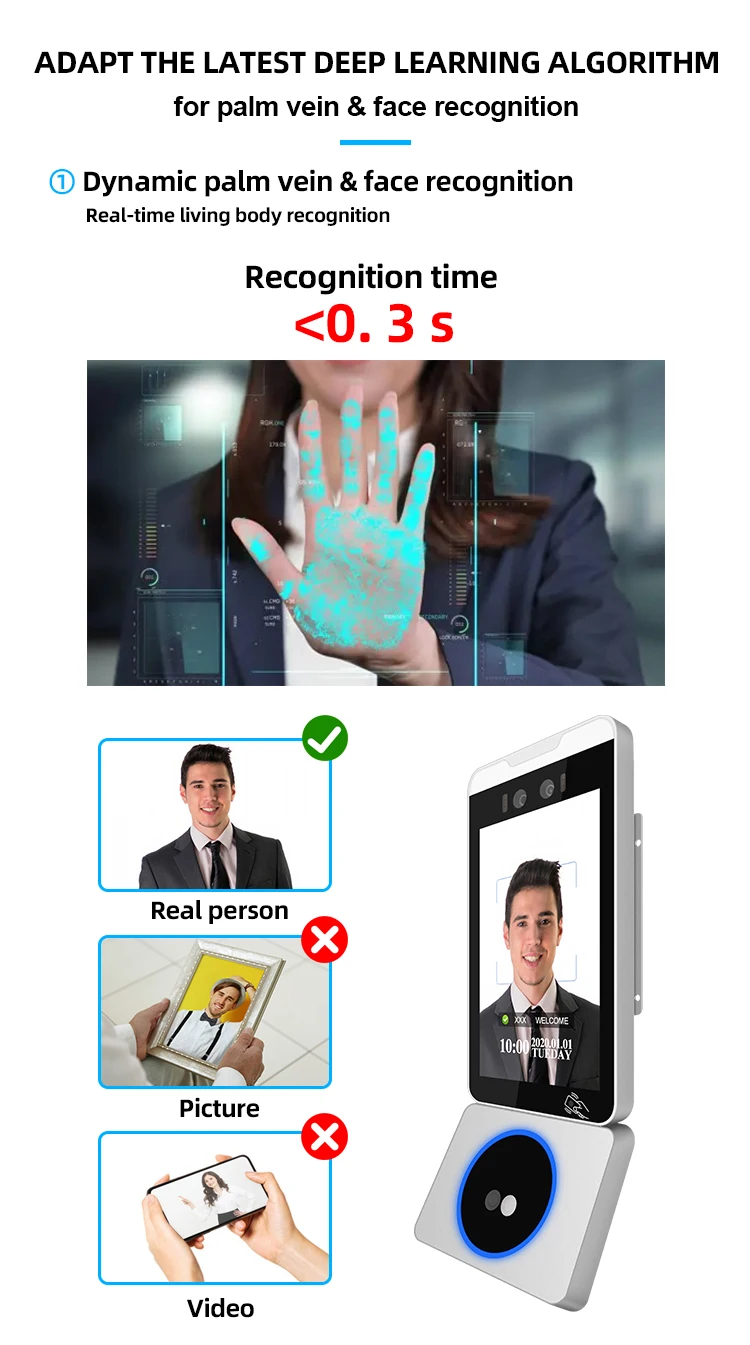 Sinmar Biometrics Palm Vein Recognition Machine Tcp/ip Network Wifi 4g Face Palmprint ...