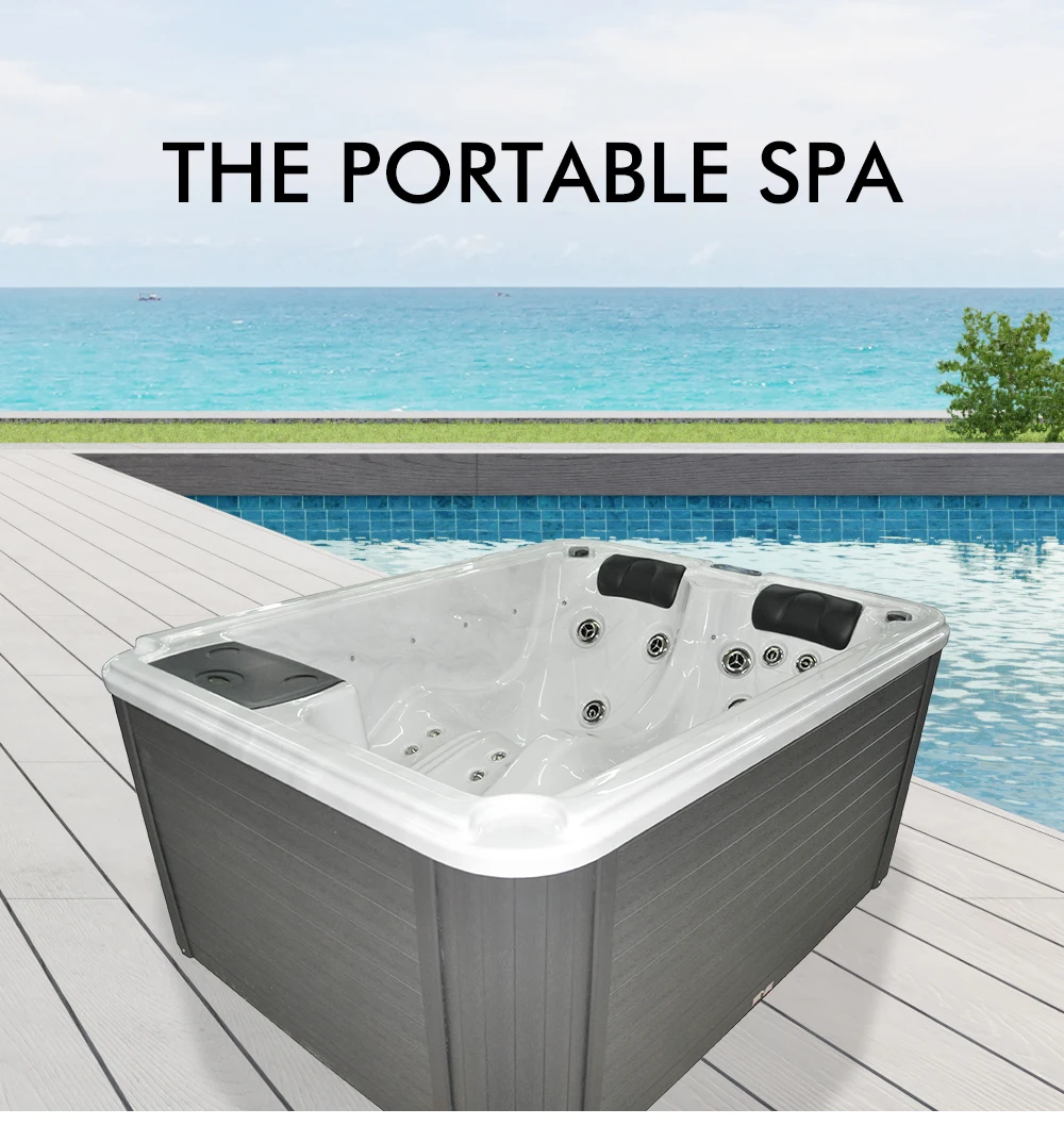 Outdoor Large Bathtub for Two Adults Air Jet Whirlpool Outside Swimming ...