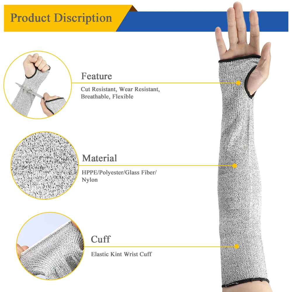 Best Quality Cut Resistance Arm Sleeves In Safety Work Sleeve - Buy Cut ...