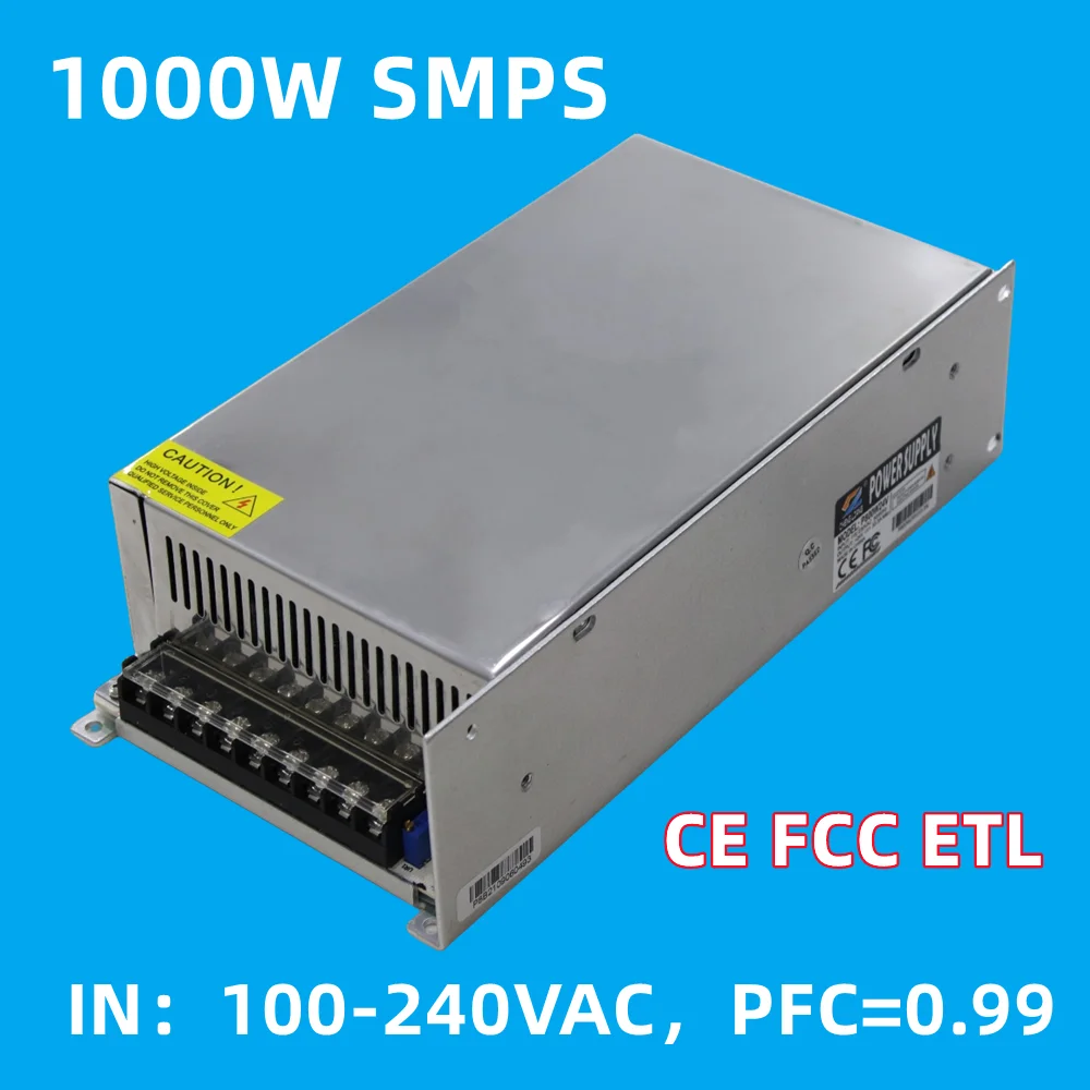 24v 1000w Smps Input 100-240vac Pfc>0.98 Saving Power Ce Fcc Etl Ul Certification Low Noise ...