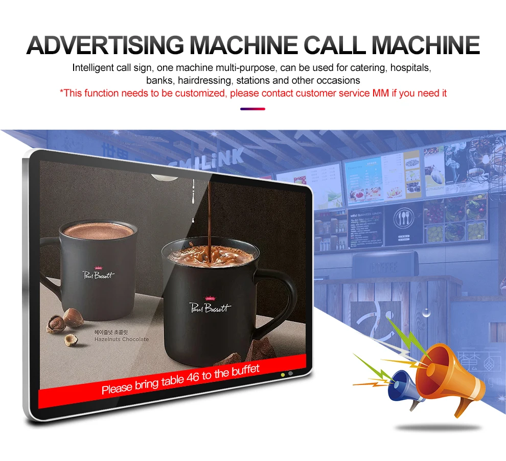 Wall Mount Touch Screen Monitor Advertising Video Wall Display Wall ...