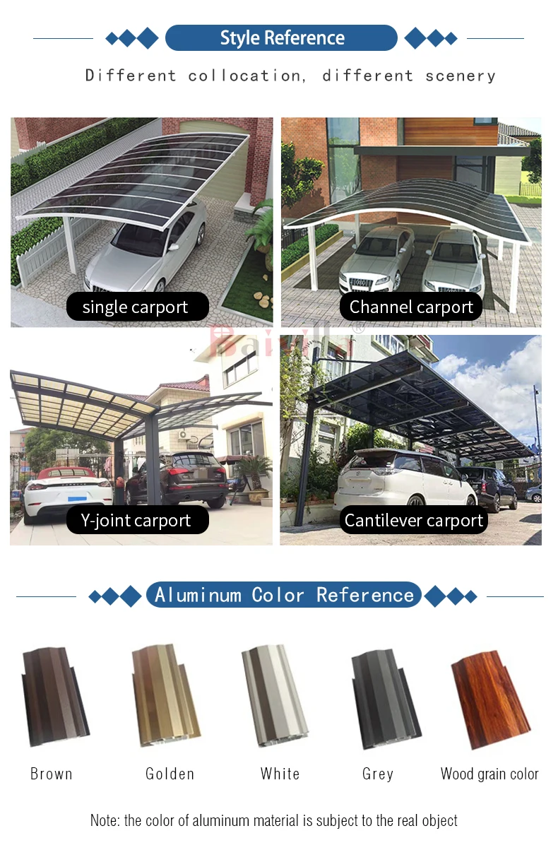 Aluminum Alloy Frame Polycarbonate Carport Canopy Awning for Car ...