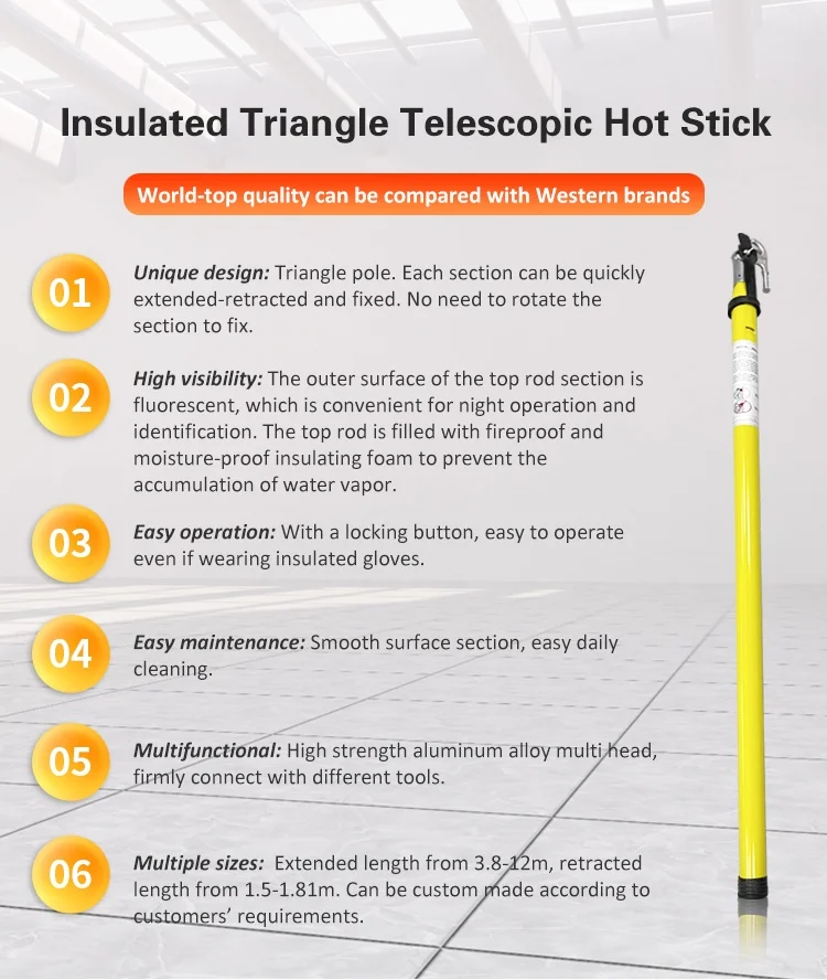 Irl-208 Adjustable Telescopic Triangle Fiberglass High Voltage Hot ...