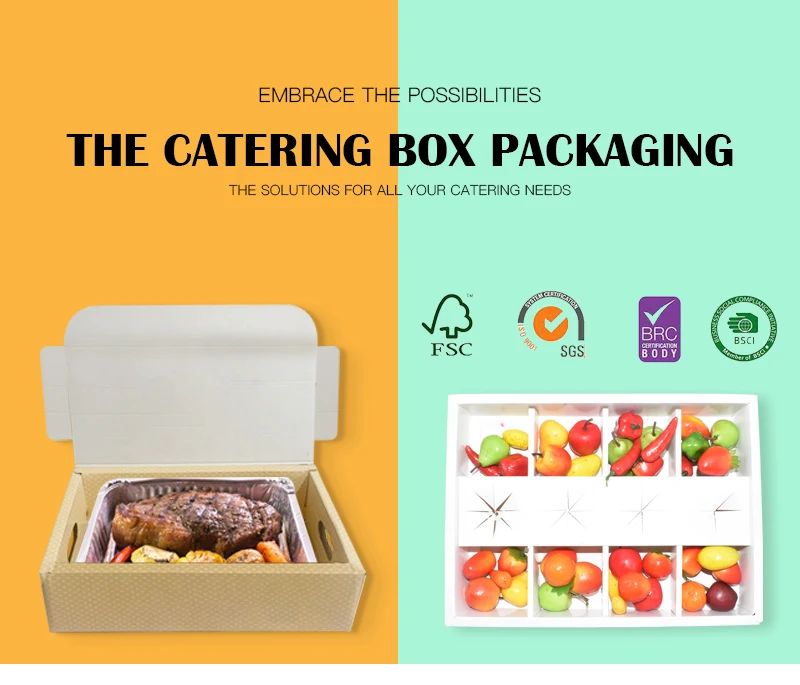 Custom Triple Dessert Platter Food Catering Box Party Tacos Kraft Paper ...