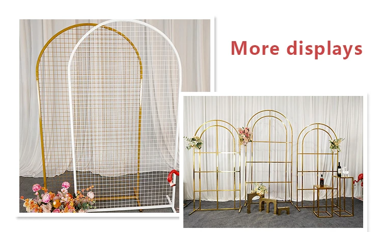Golden Mirror Exquisite Octagon Wedding Backdrop Wedding Arch Stand ...