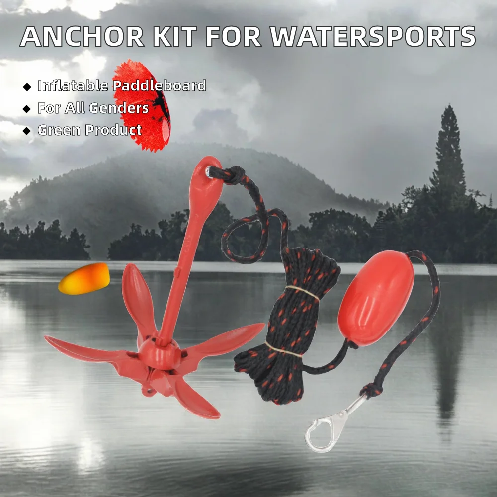 Folding Anchor Kit for Kayaks Canoes SUP Paddle Boards Jet Skis Stand ...