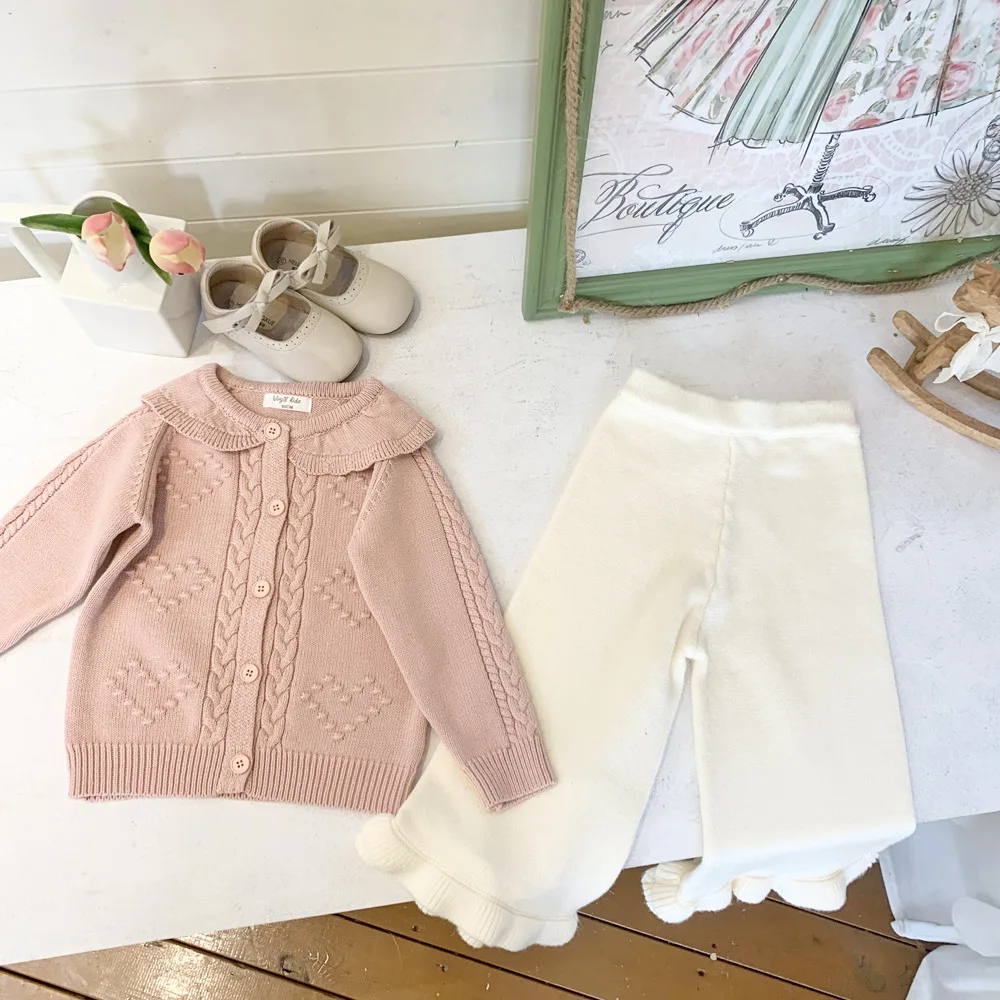 Autumn And Winter Girls' Pants Thick Woolen Knit Wide-leg Pants ...