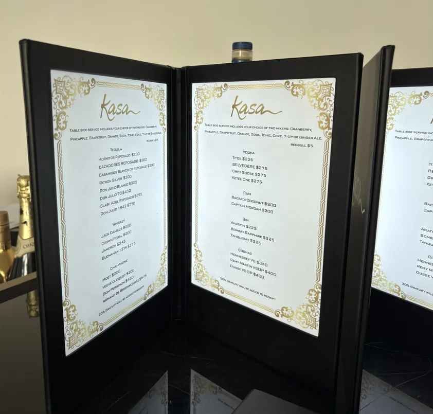 Rechargeable LED Backlit Menu Sign Holder for Restaurants