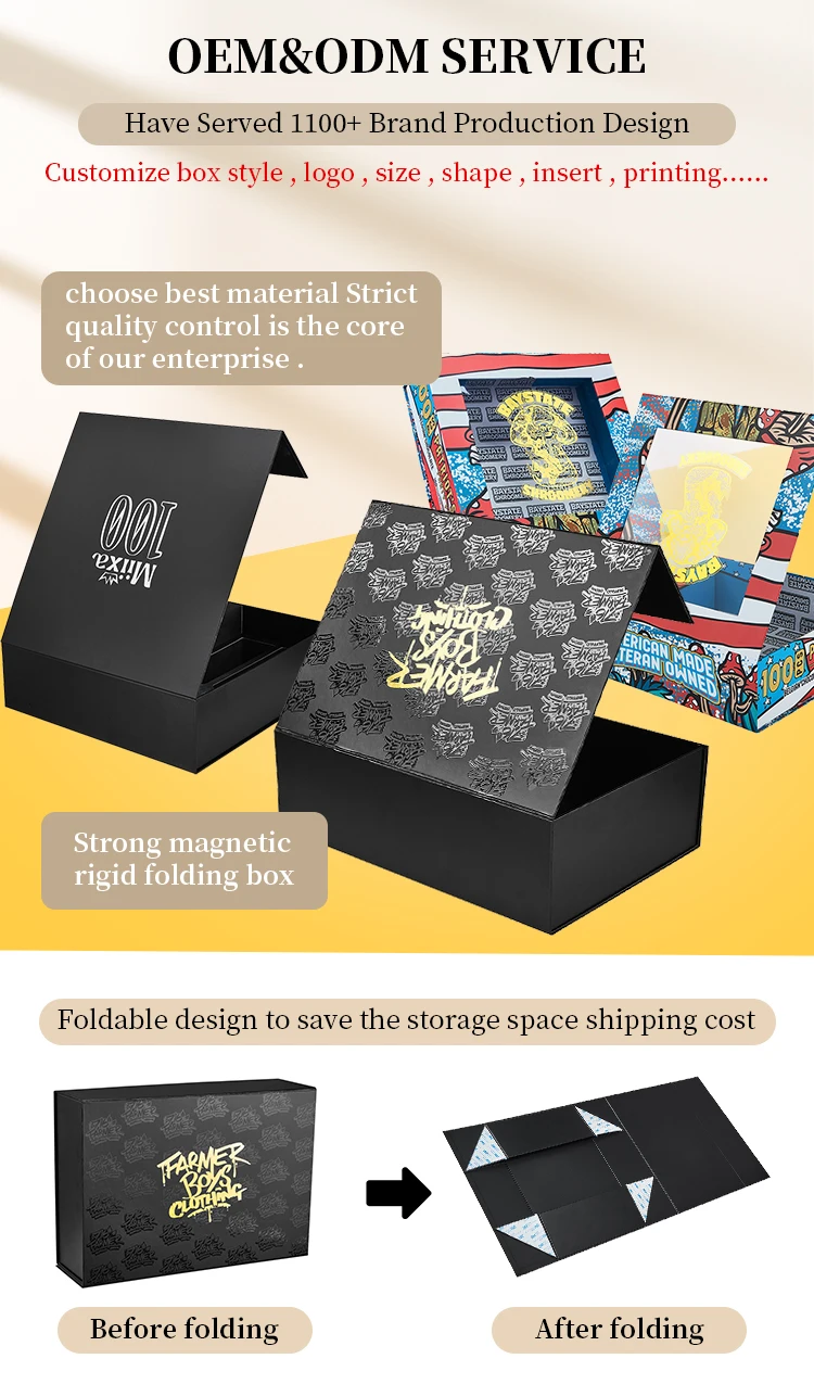 Custom Folding Personalize Packaging Cardboard Rigid Box Clothing ...