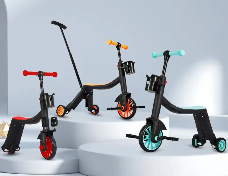 Children's 3-wheel 2-in-1 Kick Scooter Luminous Wheel With Pu Plastic ...