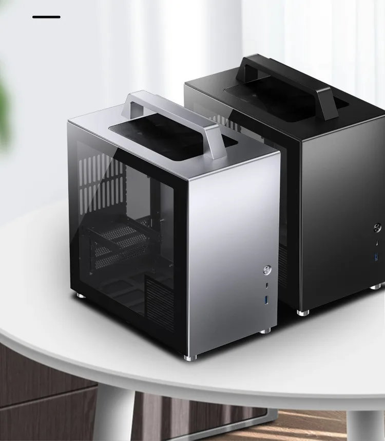 Vertical ATX Gaming PC Case - Red & Black Silver Design