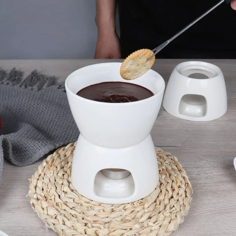 Swiss Fondue Set - Custom Ceramic Pot for Cheese Melting