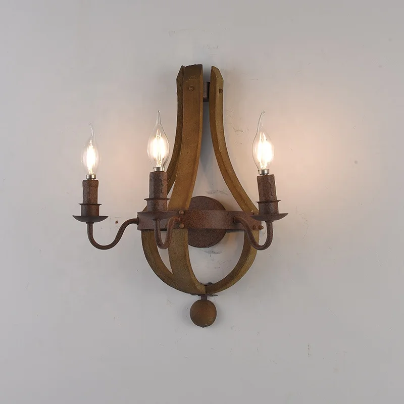 Vintage Wooden Wall Light - Farmhouse Decor & Style
