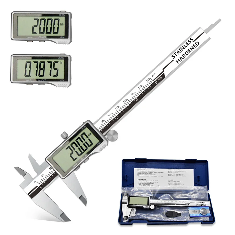 Digital Caliper Reading 0.01mm Super Big LCD Screen Stainless Steel ...