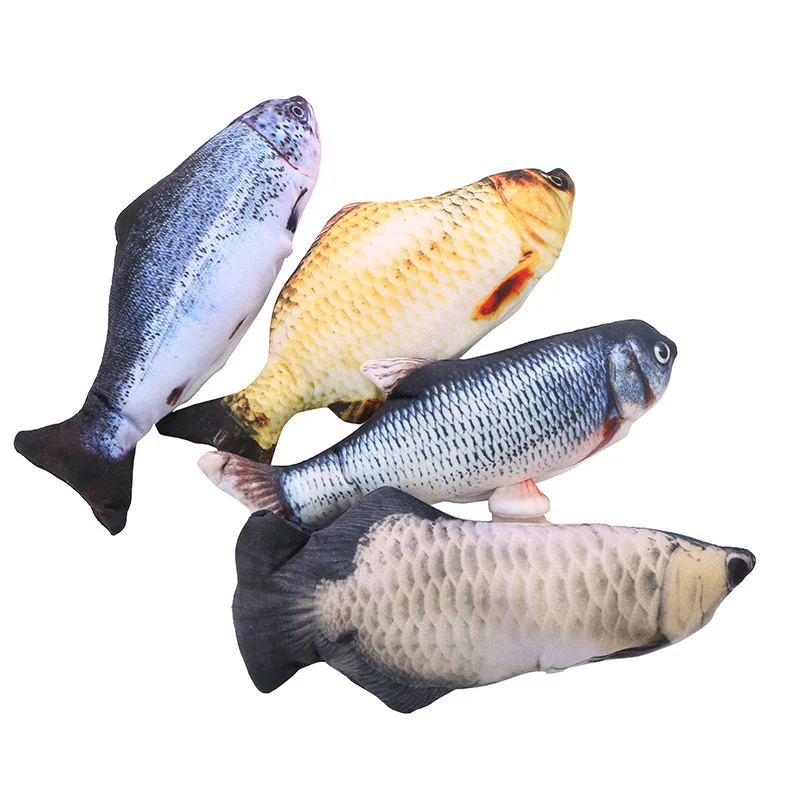 Cat Toy Training Entertainment Fish Plush Stuffed Pillow 20cm ...