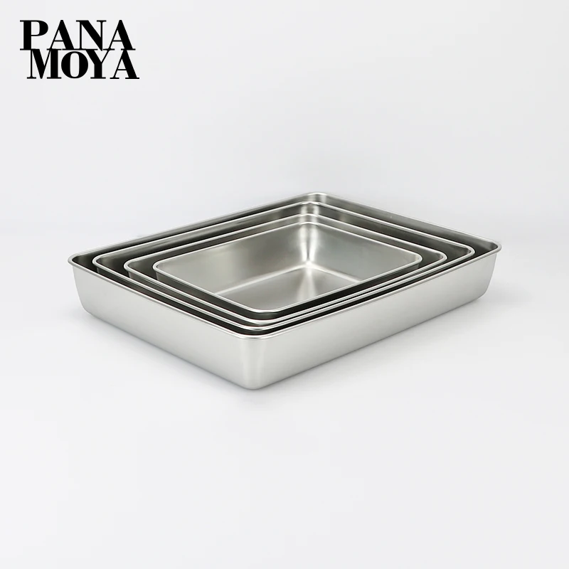 Stainless Steel Baking Pan Baking Dish Hotel Towel Tray Square ...