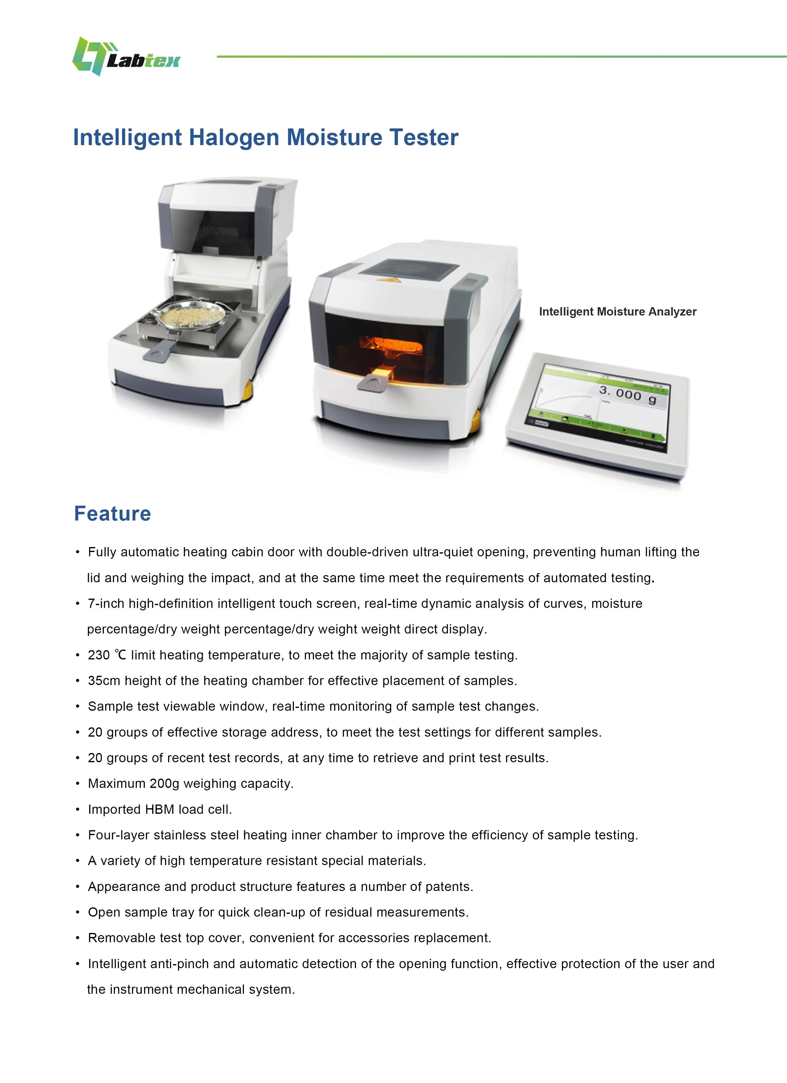 Labtex 200mt Series 1mg Digital Halogen Moisture Analyzer Rice Wood ...