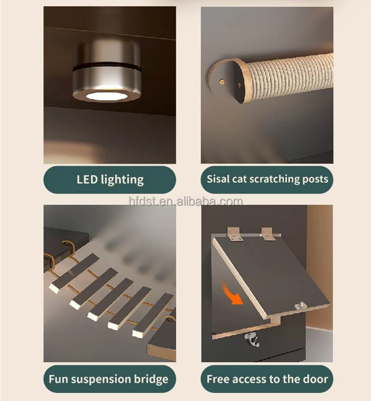 Custom Indoor Luxury Wooden Cat Furniture Breeding Luxury Cat House ...