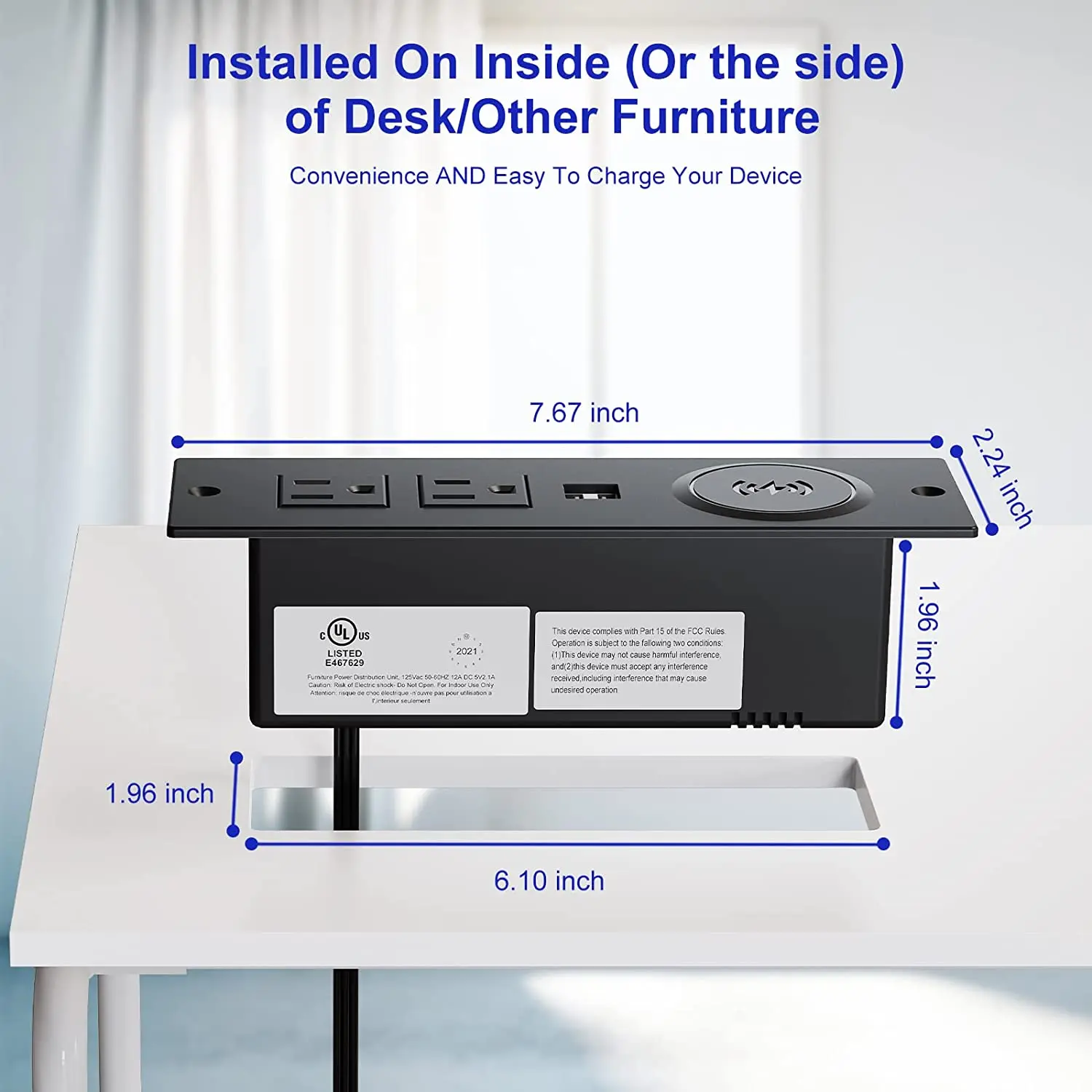 Furniture Outlet Recessed Power Strip With Usb Ports/office Desk Outlet ...
