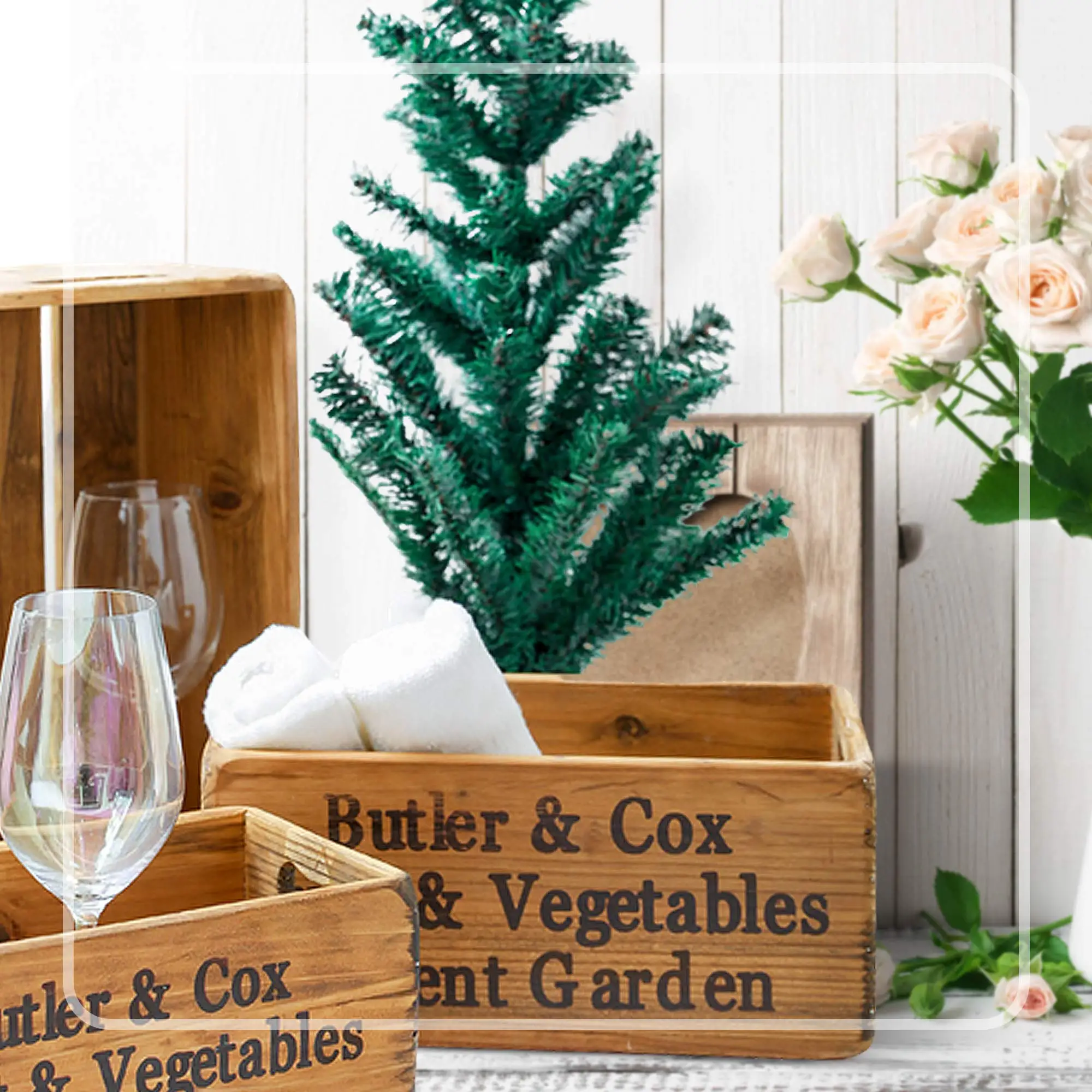 Decorative Farmhouse Wooden Storage Container Boxes Rustic Wood Nesting ...